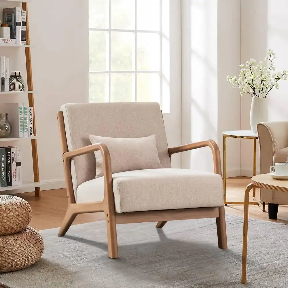 29*33*26 Inch Solid Color Solid Wood Living Room Chair 105° Backrest N ...